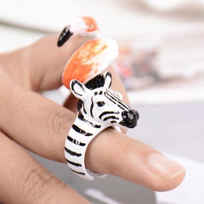 Animal Ring, Zebra Wrap Ring on Luulla