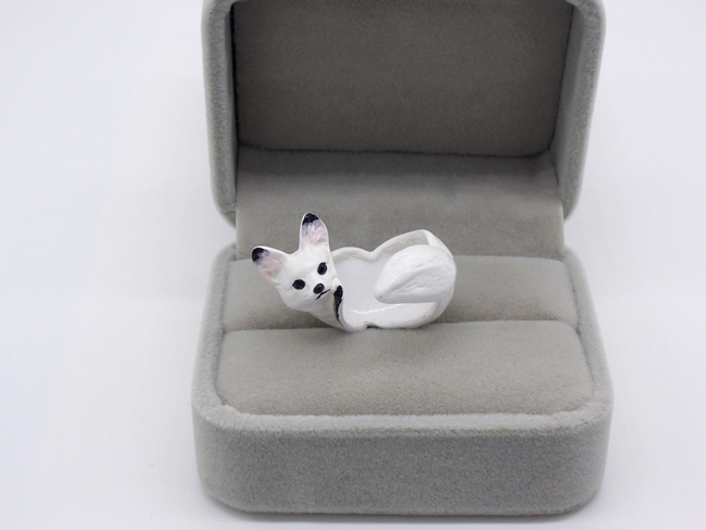 Cute White Fox Wrap Ring, Animal Rings on Luulla