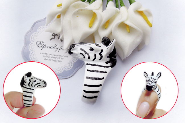 Animal Ring, Zebra Wrap Ring on Luulla